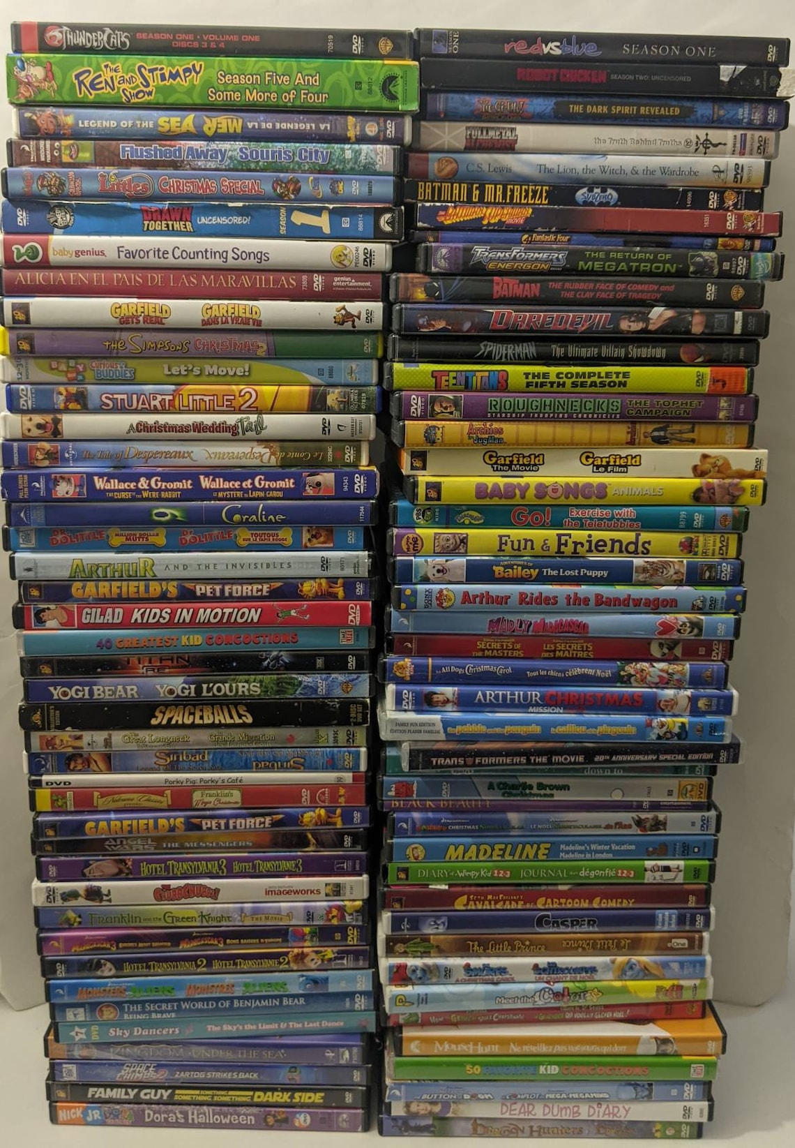 Lot of 600 Kids / Children Dvds Wholesale Dreamworks, Ice Age, Disney ...