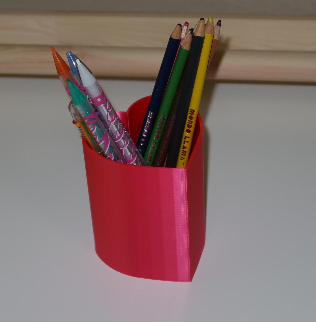 Pink Heart Pencil Holder - Etsy