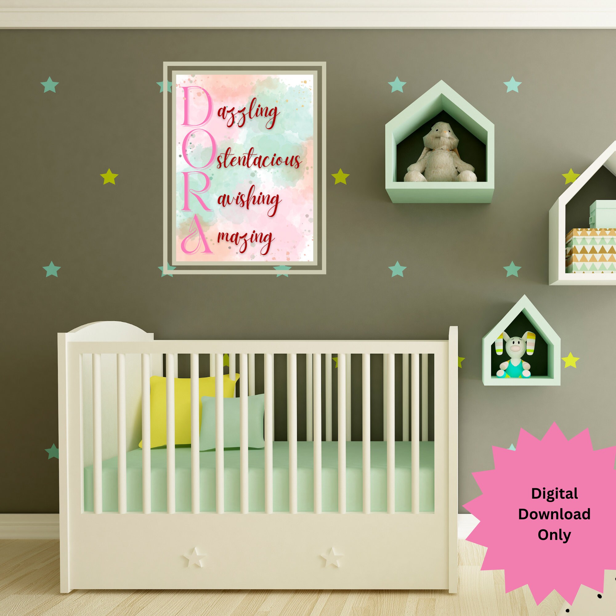 Personalized Acrostic Art, Acronym Name Art for Girls' Nursery/bedroom ...