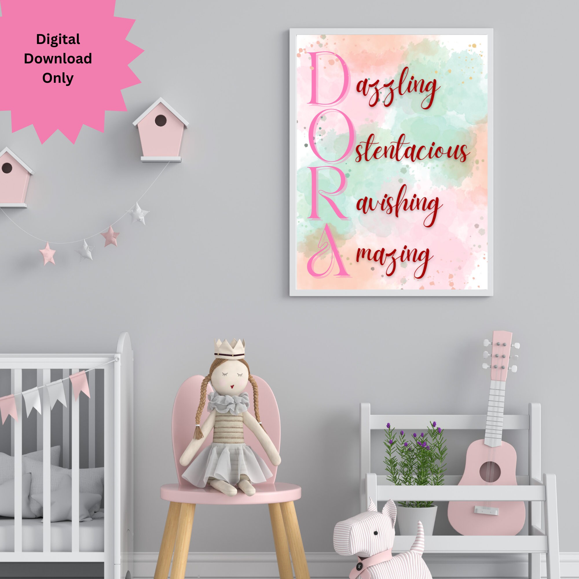 Personalized Acrostic Art, Acronym Name Art for Girls' Nursery/bedroom ...