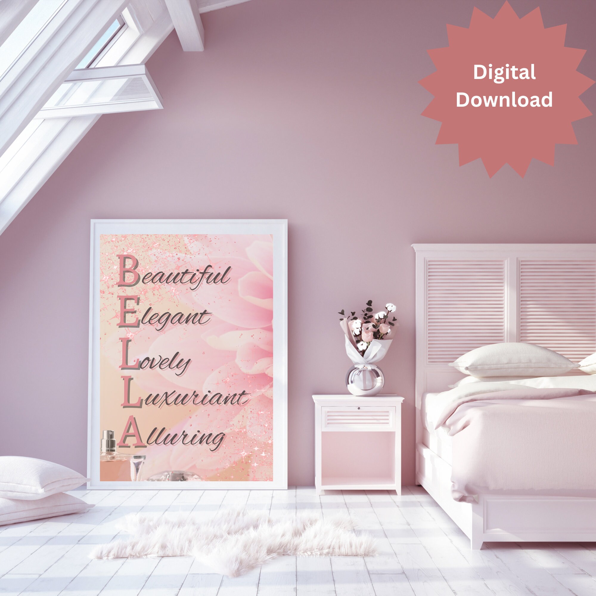 Personalized Acrostic Name Wall Art, Printable Name Art, Personalized ...