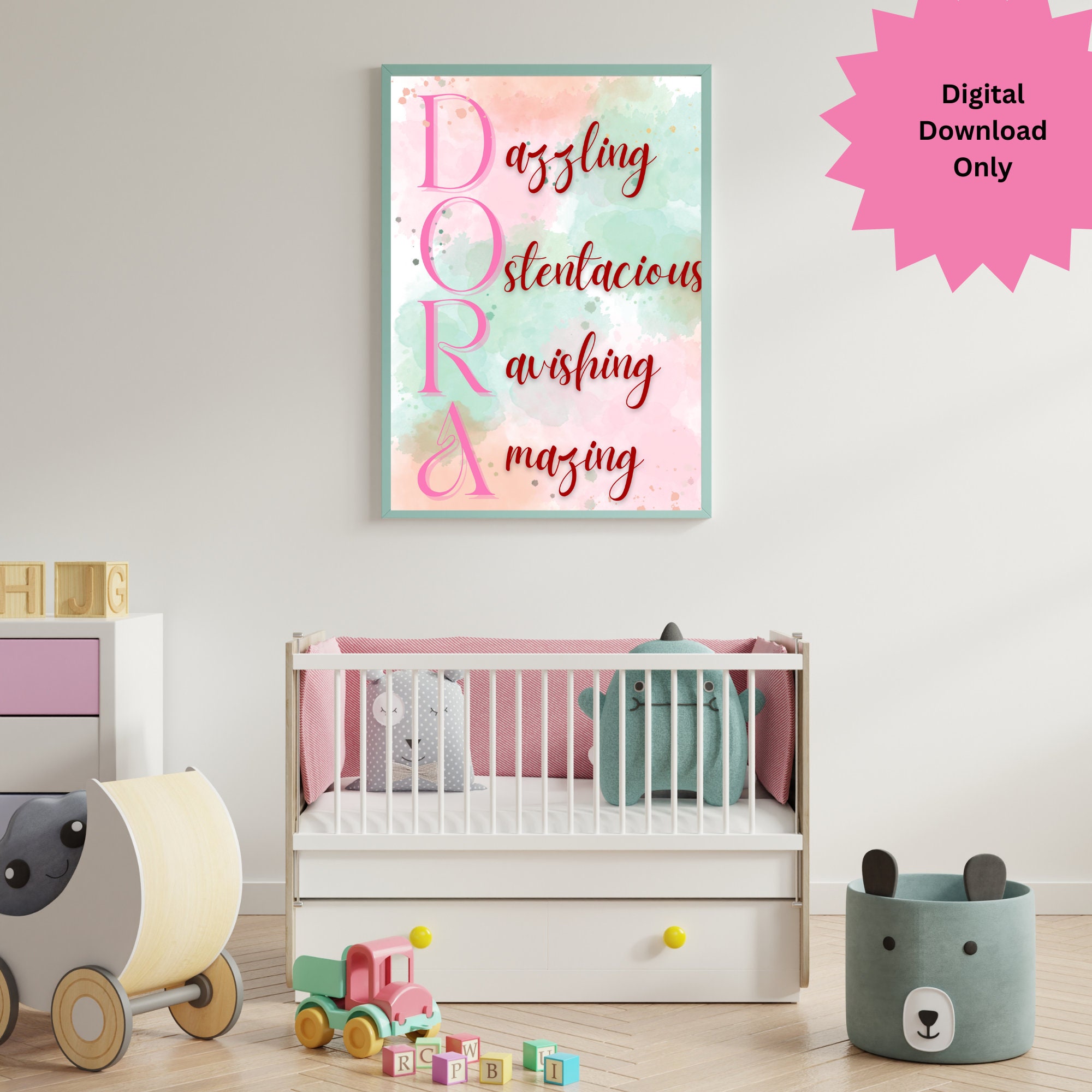 Personalized Acrostic Art, Acronym Name Art for Girls' Nursery/bedroom ...