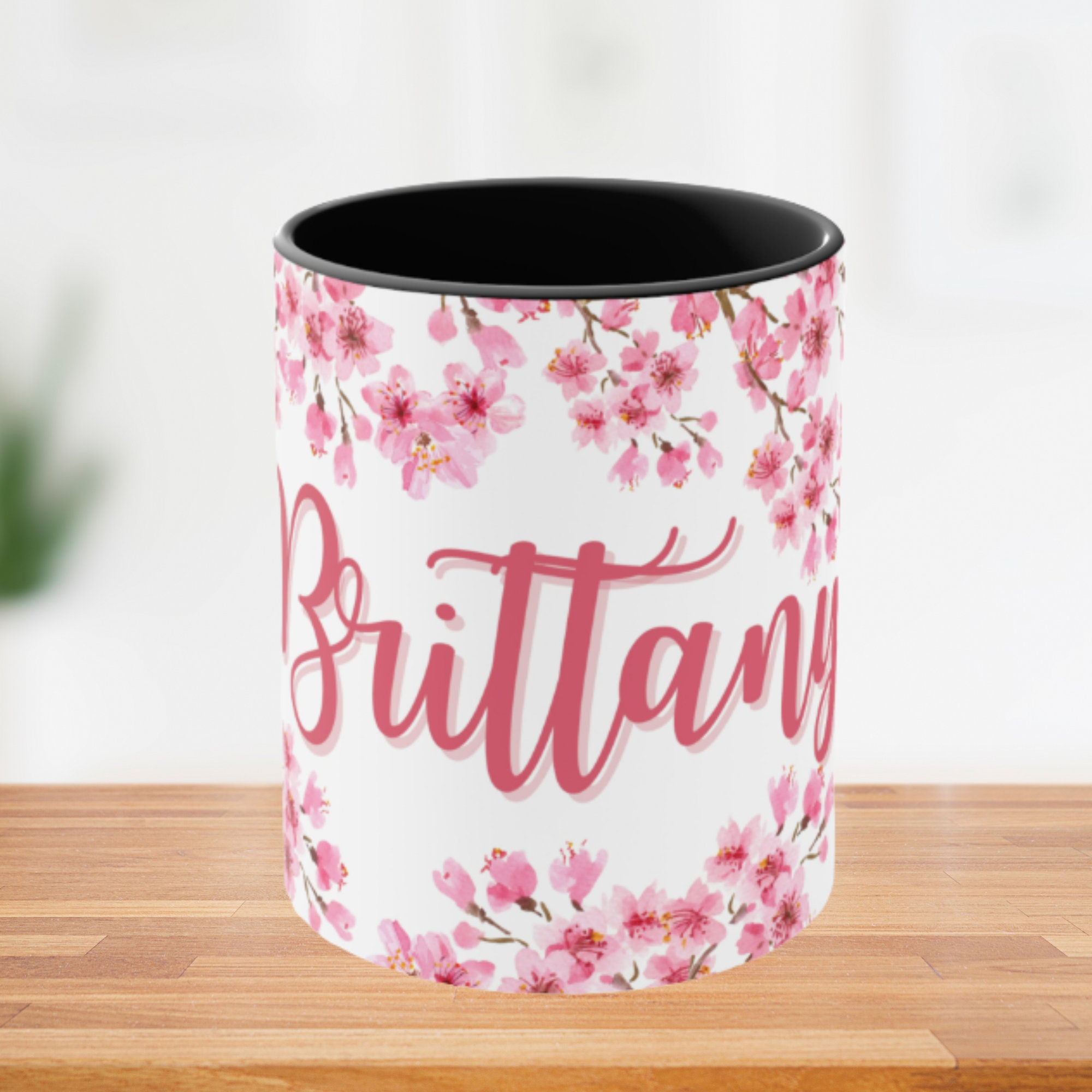 Cherry Blossom Mug, Personalized Mug, Floral Mug, Coffee Mug, Mother's ...