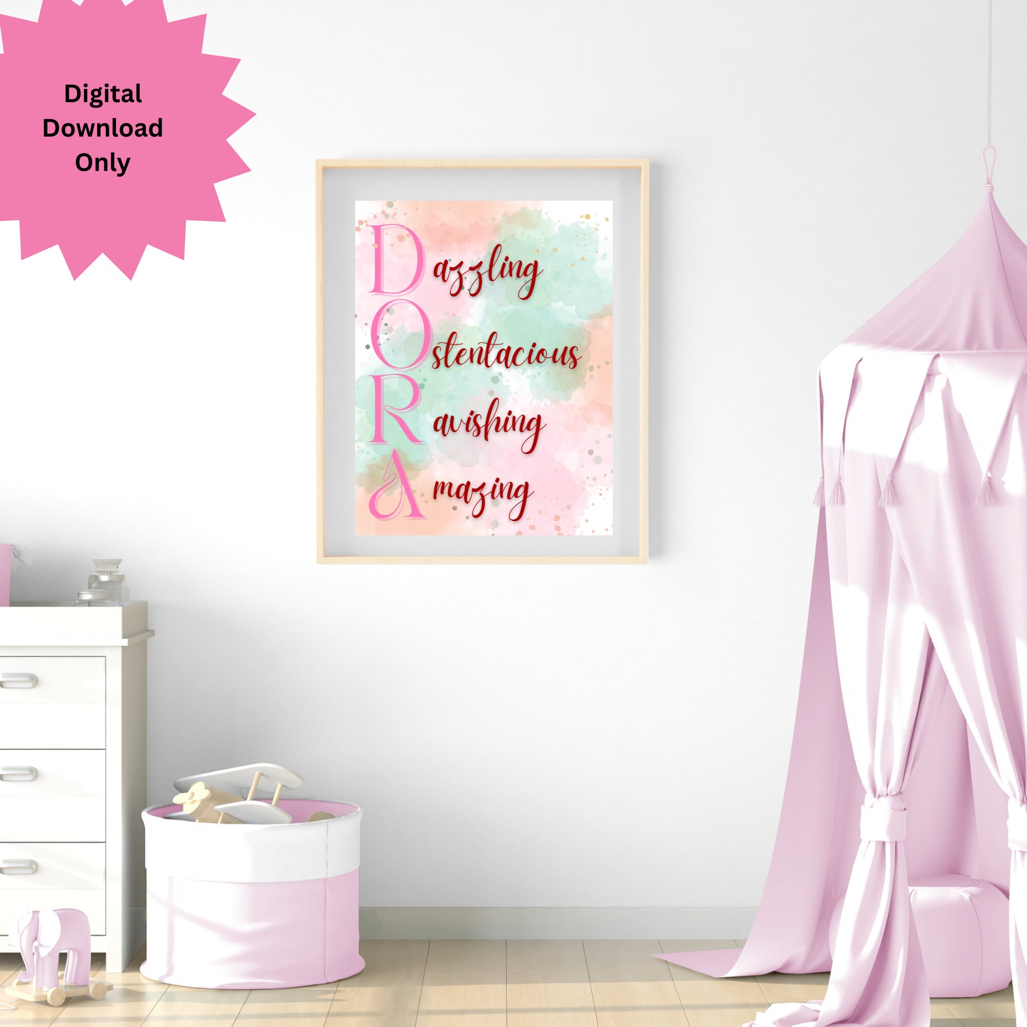 Personalized Acrostic Art, Acronym Name Art for Girls' Nursery/bedroom ...