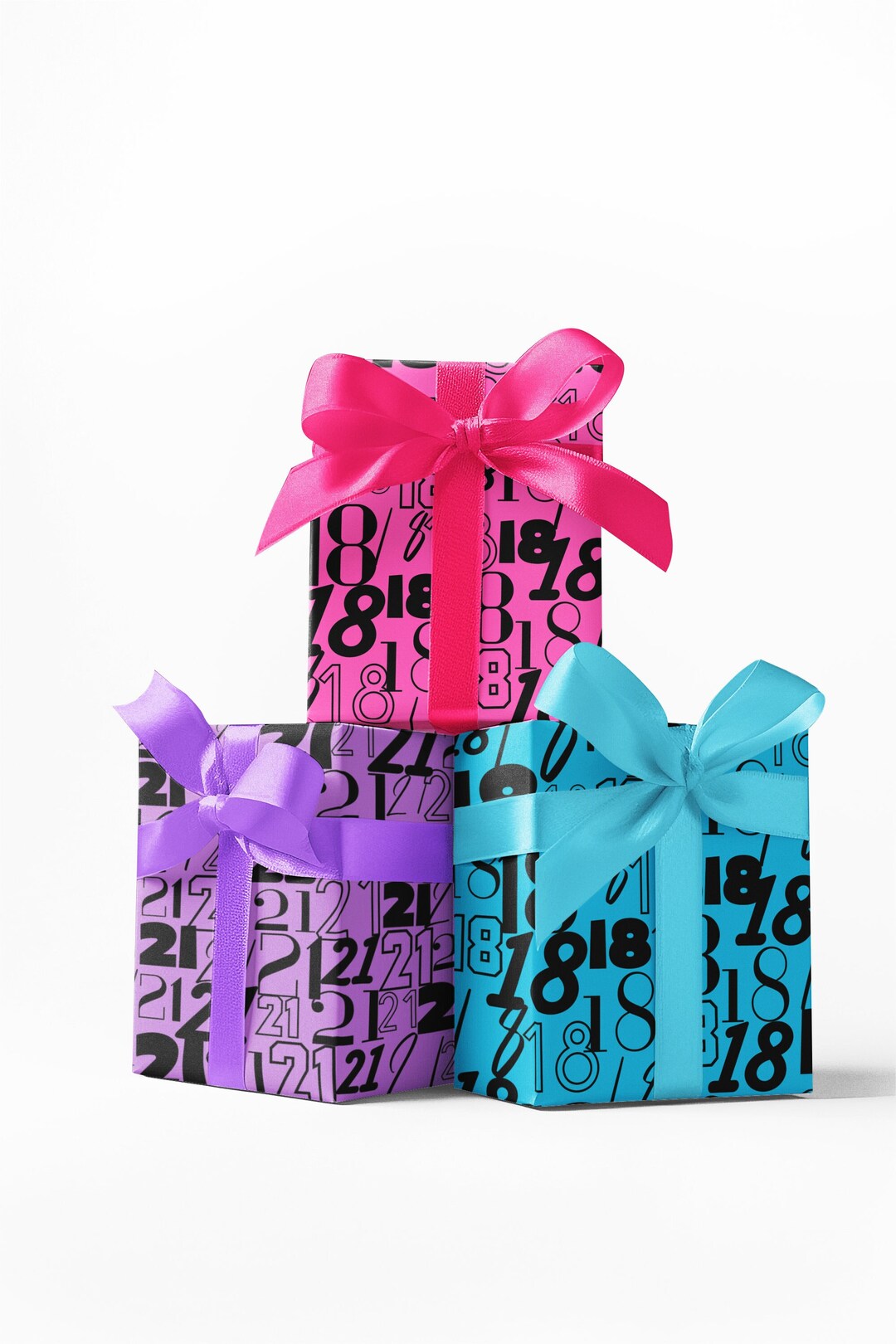 Custom Age Birthday Gift Wrapping Papers Anniversary Gift Wrap Birthday ...