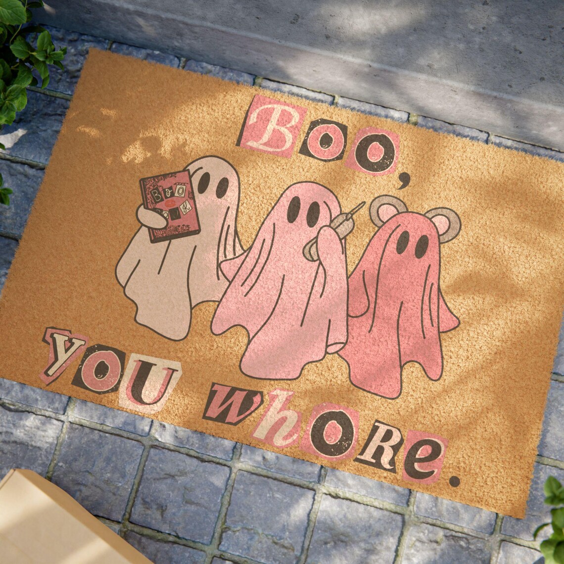 Boo, You Whr Mean Ghouls Halloween Doormat | Halloween Outdoor Decor ...