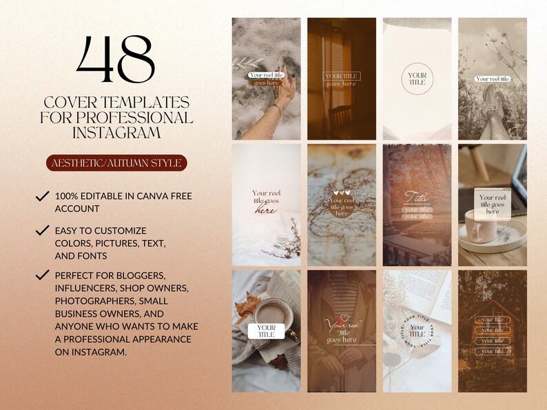 Instagram Reels Cover Aesthetic | Instagram Canva Templates | Aesthetic ...