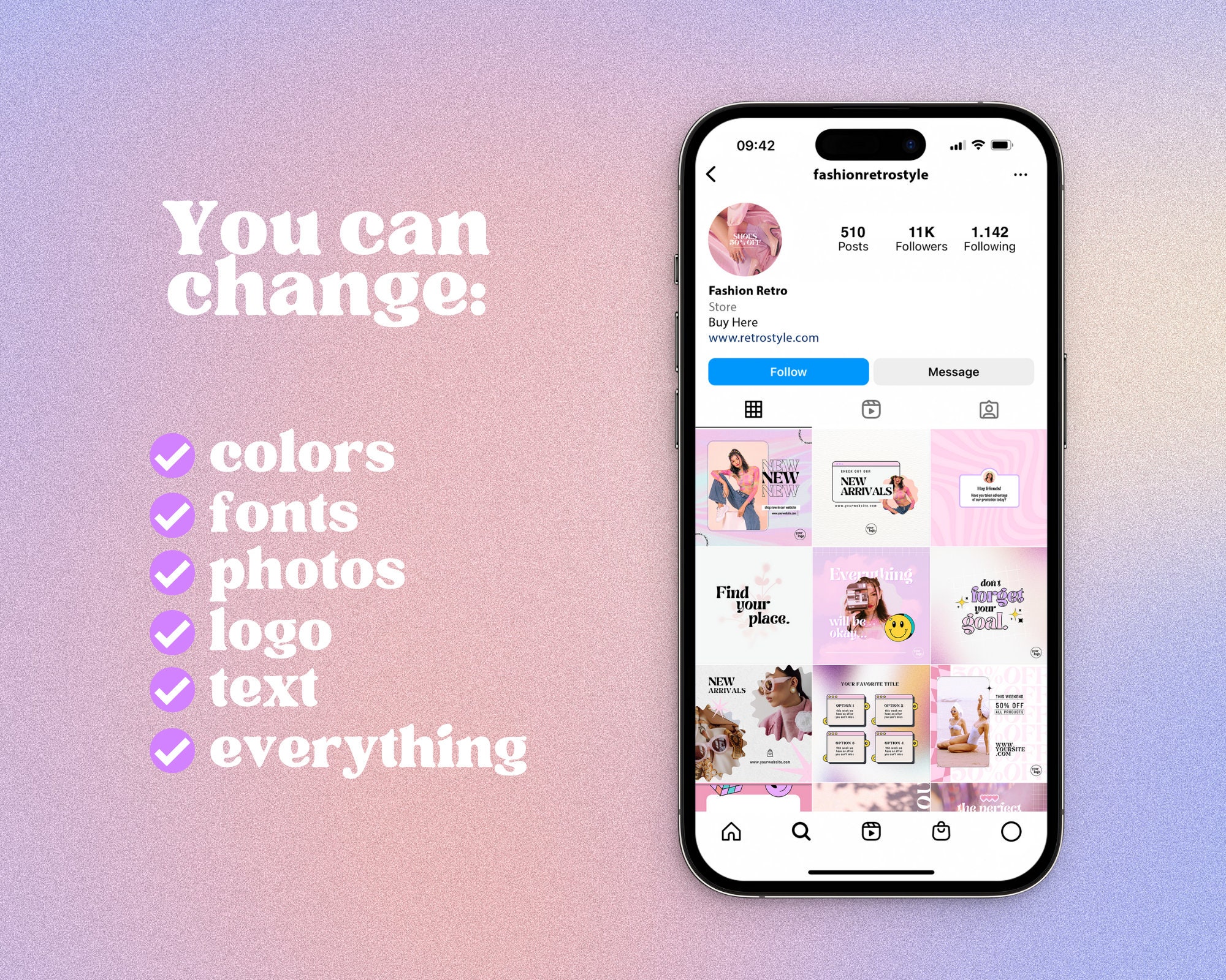 40 Retro Style Editable Canva Pack 90s | Canva Template | Social Media ...