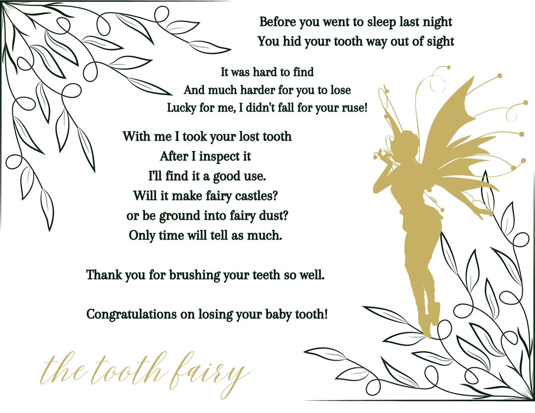 Tooth Fairy Letter - Etsy