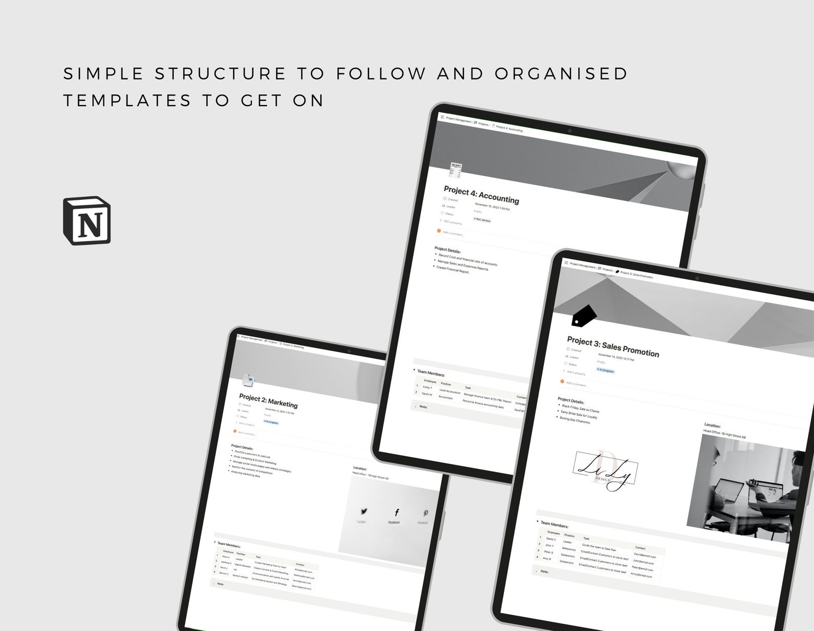 Digital Notion Project Management Planner Template - Etsy