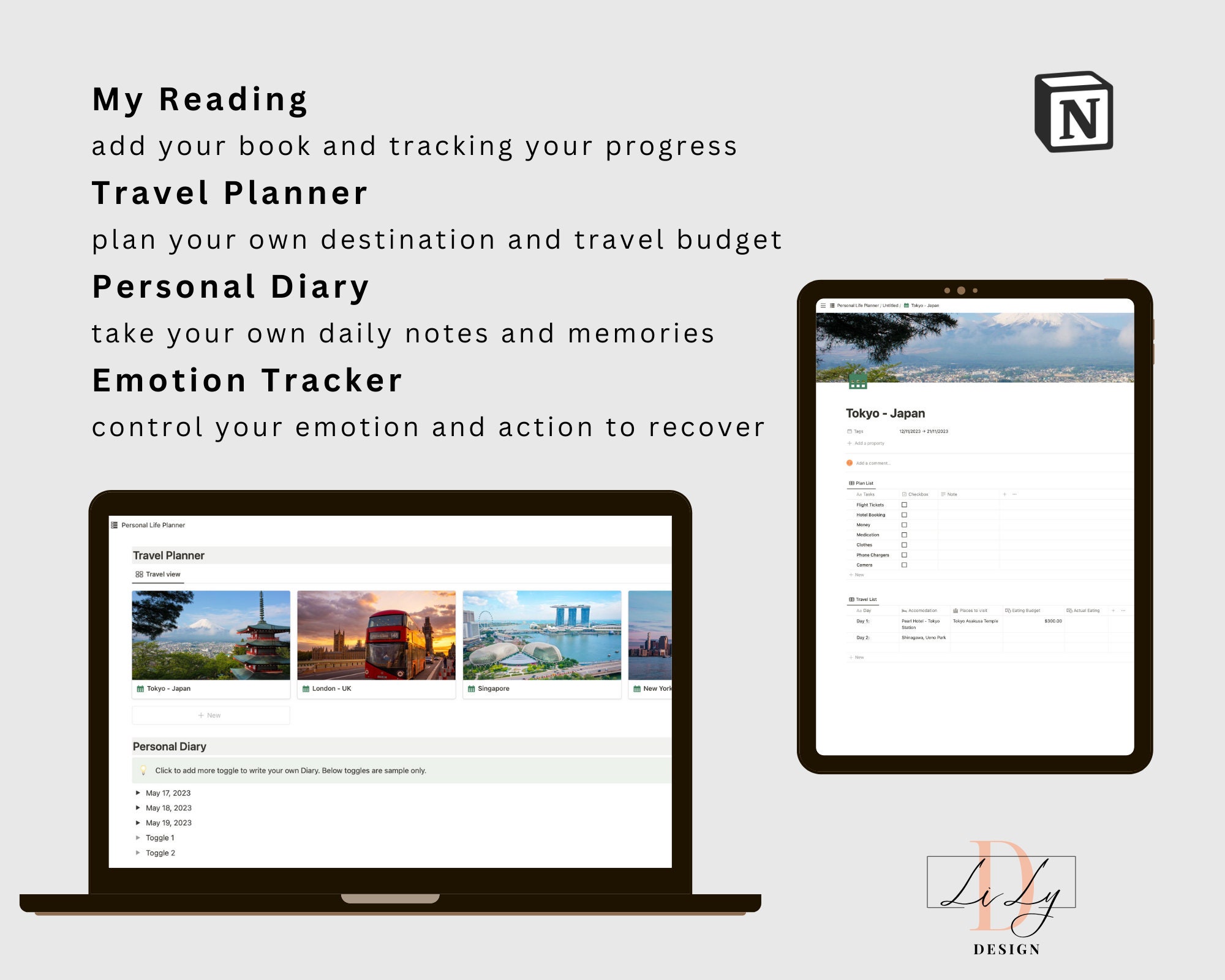 Notion Personal Life Planner Template - Etsy