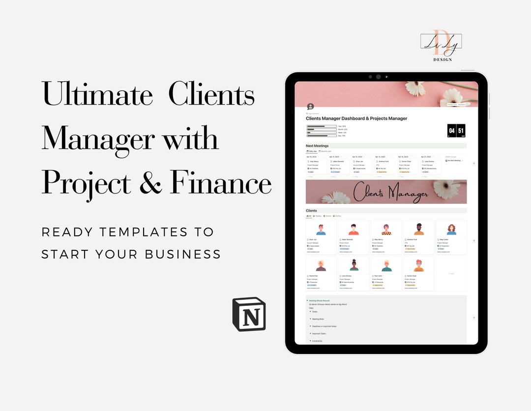 Ultimate Clients Dashboard & Project Manager Finance Manager Template ...