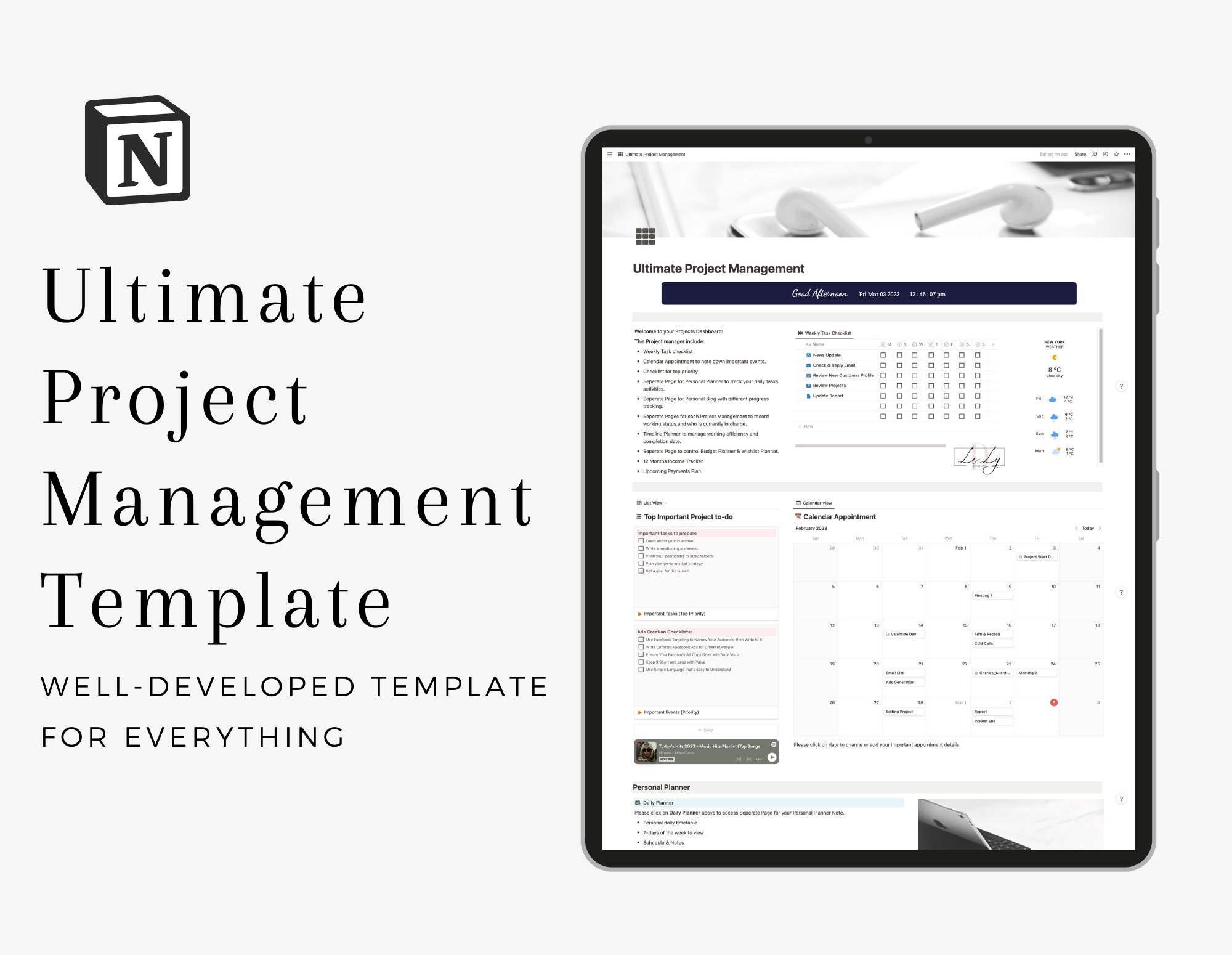 Notion Ultimate Project Management Template Planner - Etsy Notion Ultimate Project Management Template Planner - Etsy