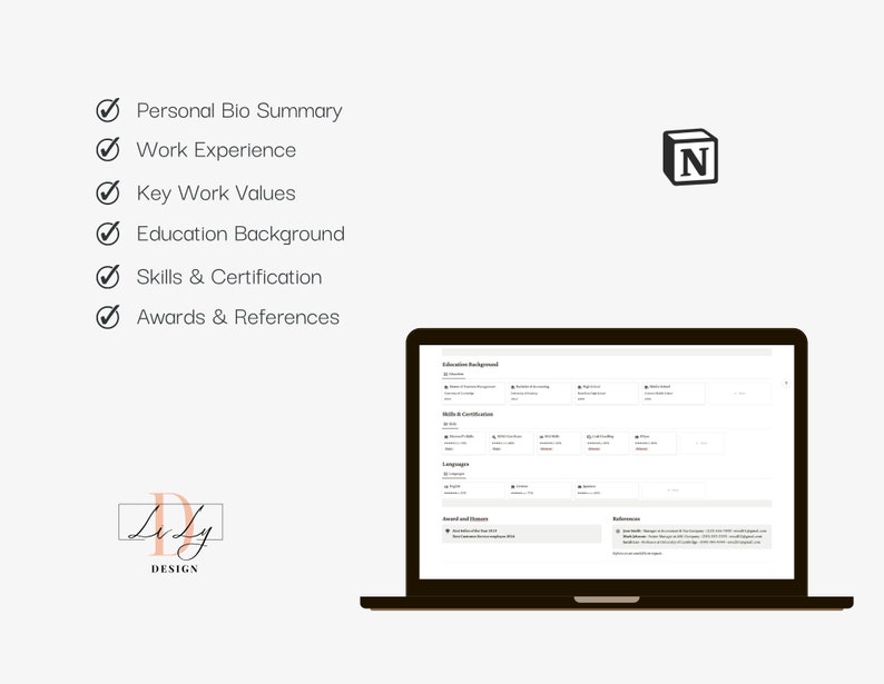 Notion Resume Template CV Template - Etsy