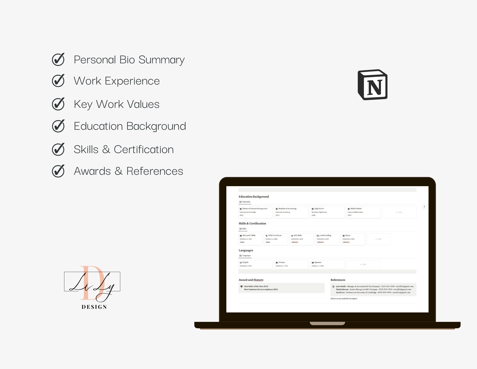 Notion Resume Template CV Template - Etsy