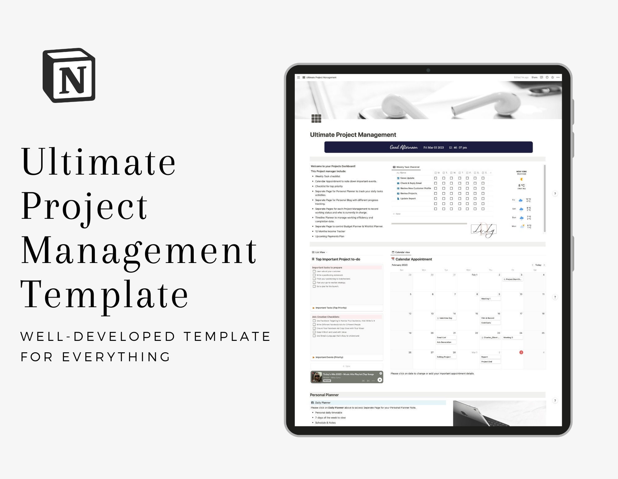 Notion Ultimate Project Management Template Planner - Etsy
