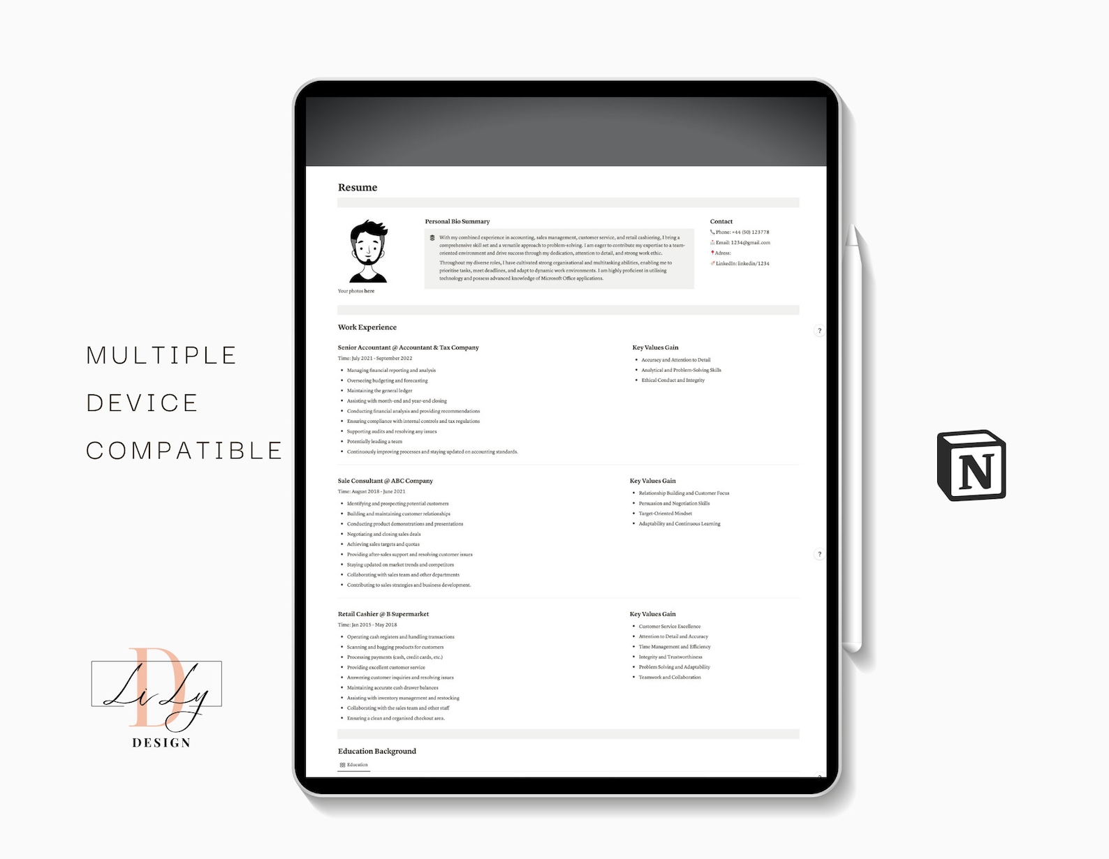 Notion Resume Template CV Template - Etsy
