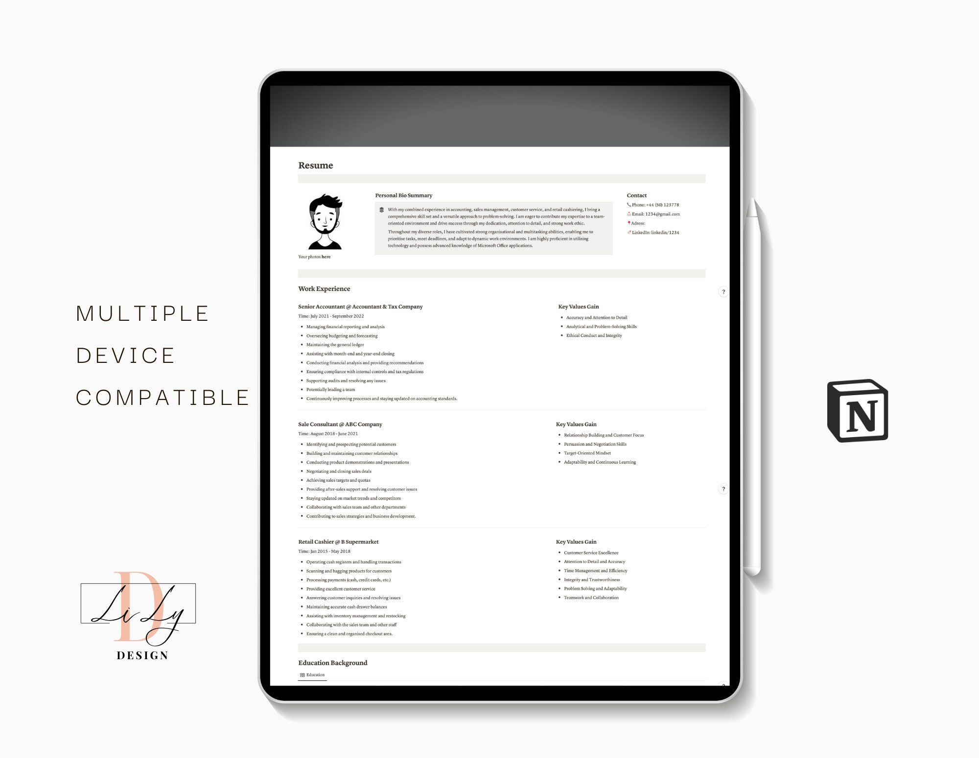 Notion Resume Template CV Template - Etsy