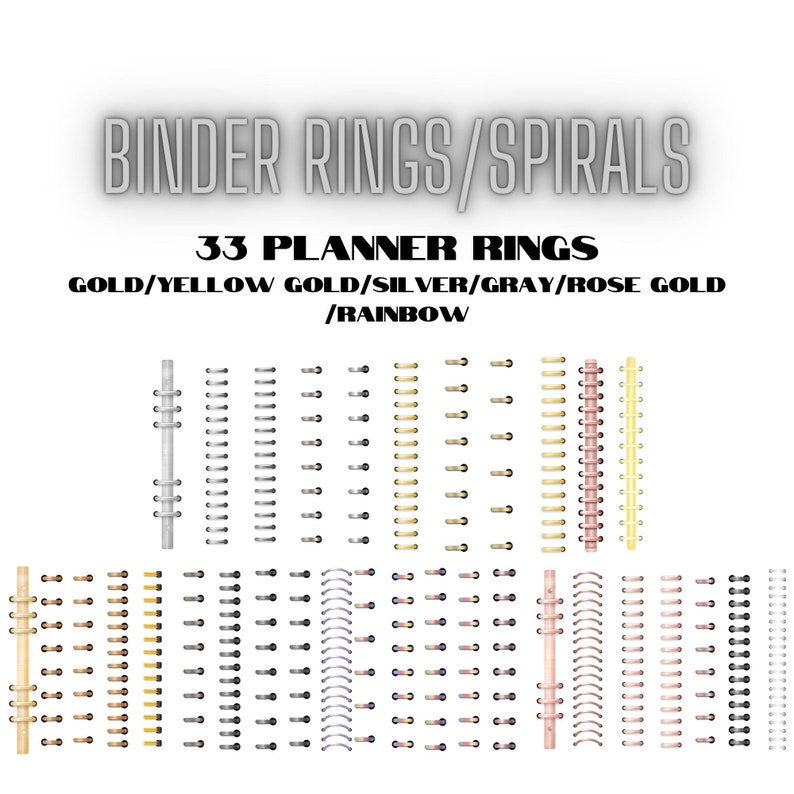 Digital Binder Rings, Digital Planner Rings, Digital Clipart, Digital ...