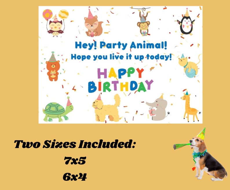 Printable Party Animal Birthday Card I Funny Birthday Card for Kids I ...