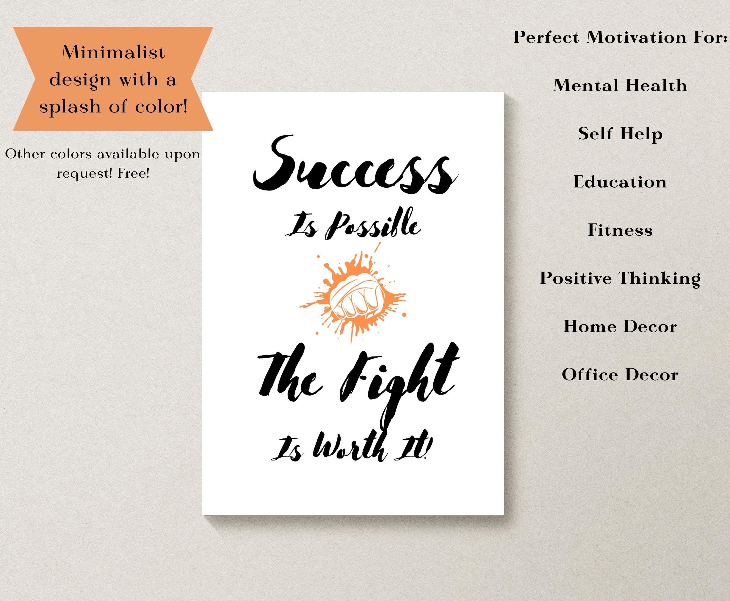 Printable success is Possible. the Fight is Worth It Wall Art I ...
