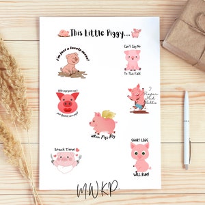 Printable Pig Stickers I Farm Animal Stickers I Cute Animal Stickers ...