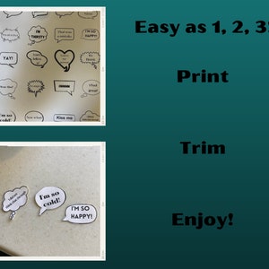 Printable Word Bubble Stickers, Scrapbooking Stickers and Essentials ...