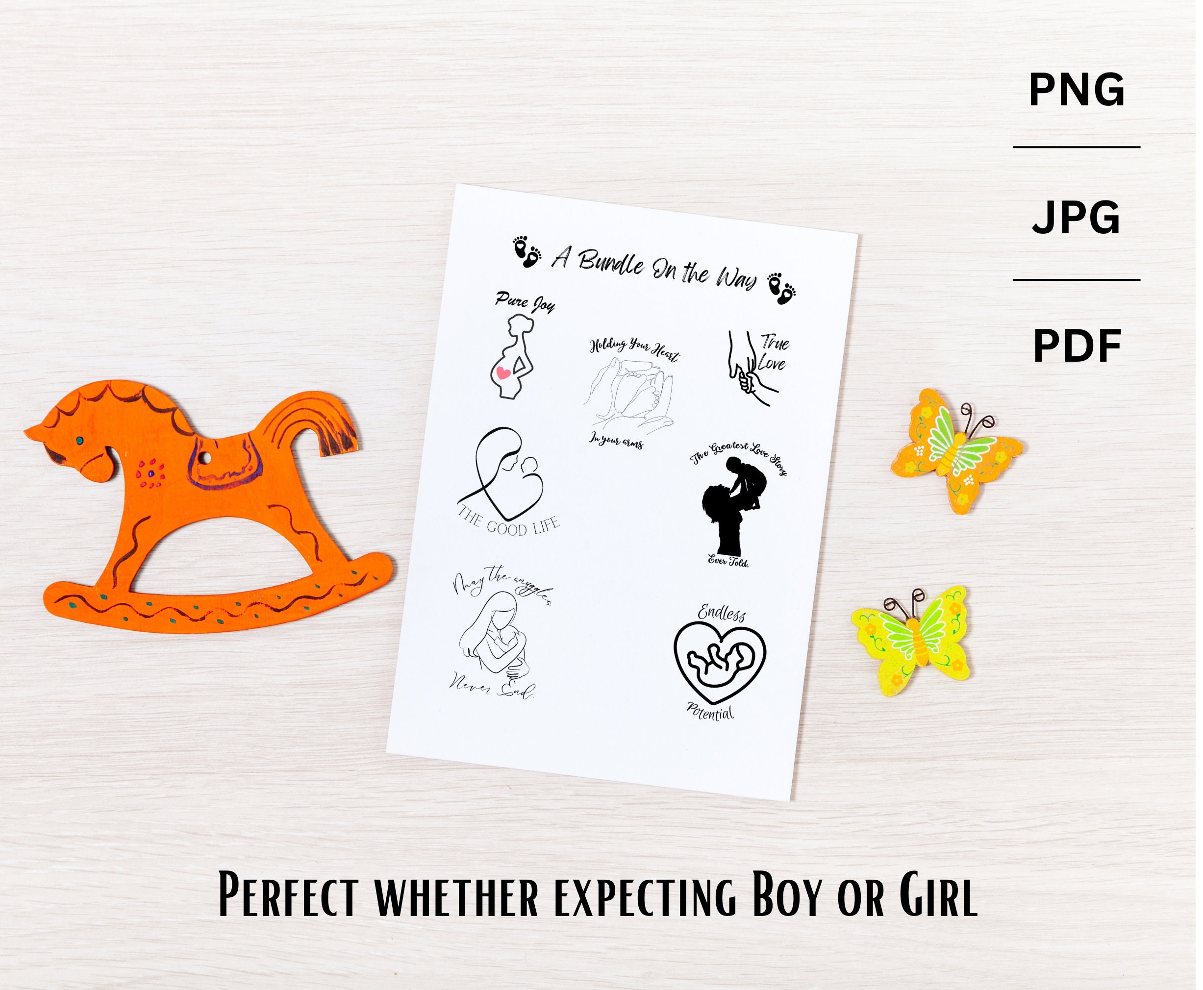 Printable Custom Pregnancy Stickers, Black and White Baby Stickers ...