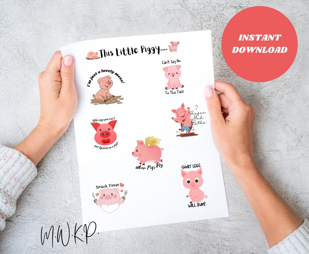 Printable Pig Stickers I Farm Animal Stickers I Cute Animal Stickers ...