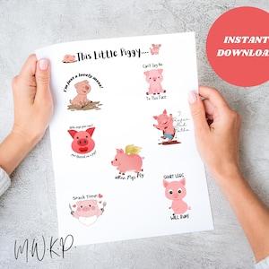 Printable Pig Stickers I Farm Animal Stickers I Cute Animal Stickers ...