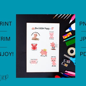 Printable Pig Stickers I Farm Animal Stickers I Cute Animal Stickers ...