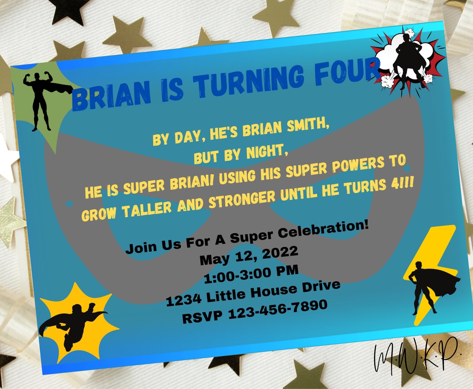 Editable Superhero Party Invitation, Kids Birthday Party, Superhero ...