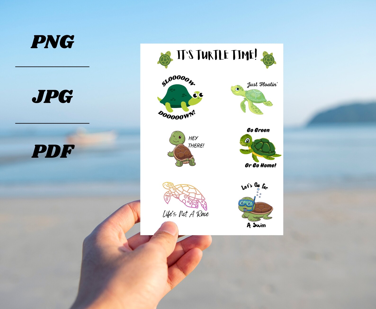Printable Custom Turtle Stickers I Tropical Themed Stickers I ...