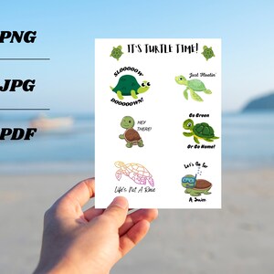 Printable Custom Turtle Stickers I Tropical Themed Stickers I ...