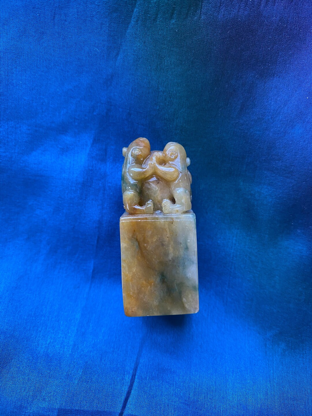 Carved Jade Lizards on a Base of Multi Colors of Jade - Etsy
