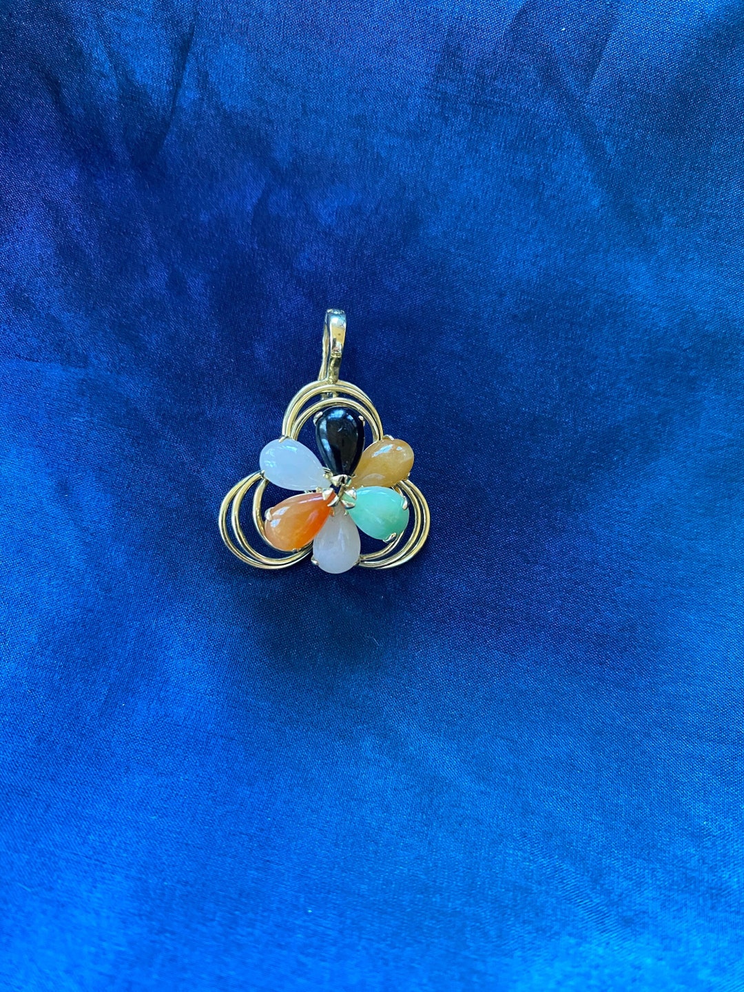 Multi Colors of Jade Pendant Set in 14K Gold - Etsy