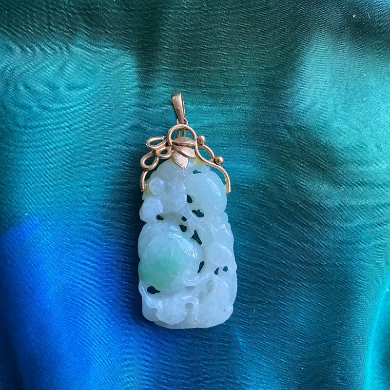 Carved Jade Pendant - Etsy