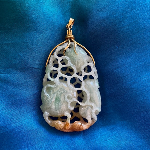 Carved Jade Pendant - Etsy