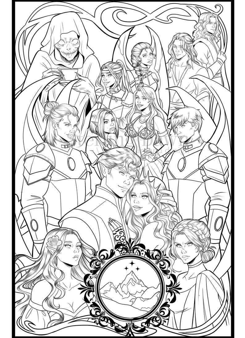 ACOTAR Coloring Sheet - Etsy