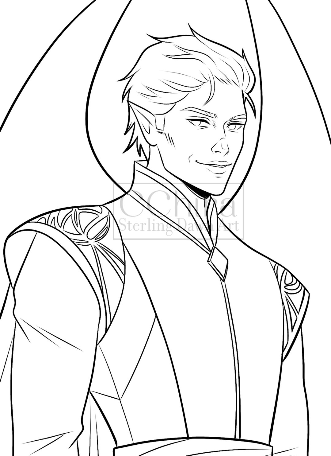 Rhysand Colouring Page - Etsy