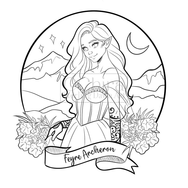 Feyre Archeron Colouring Page - New - Etsy
