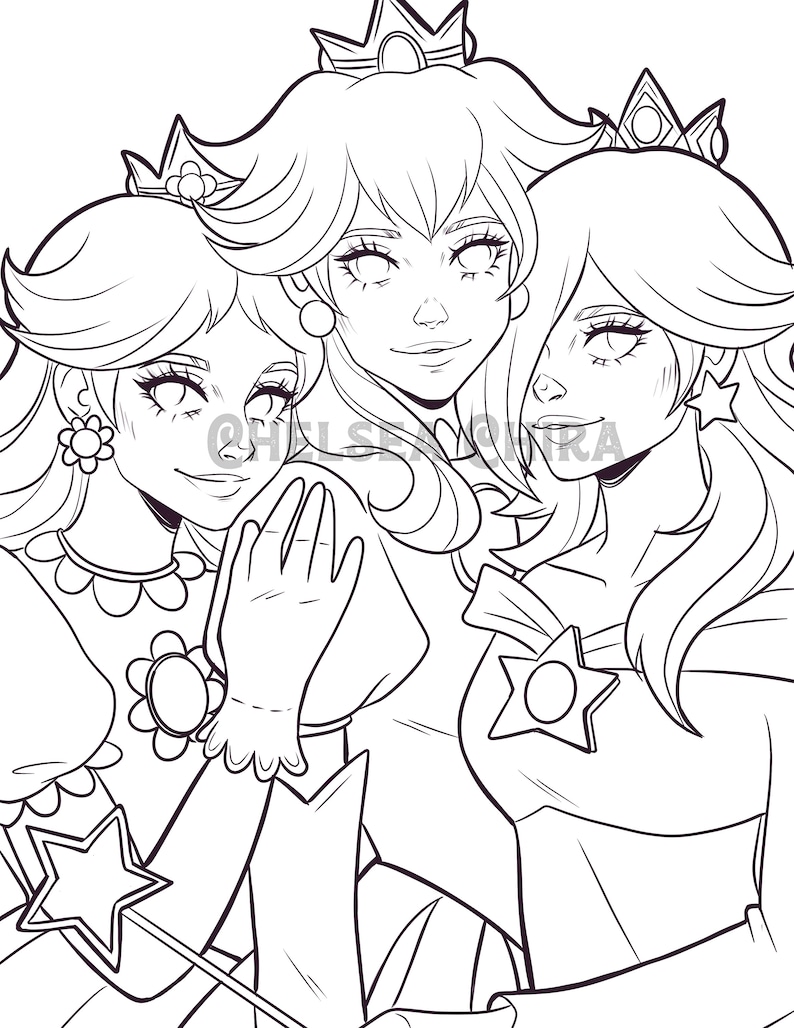 Mario Princess Coloring Sheet - Etsy