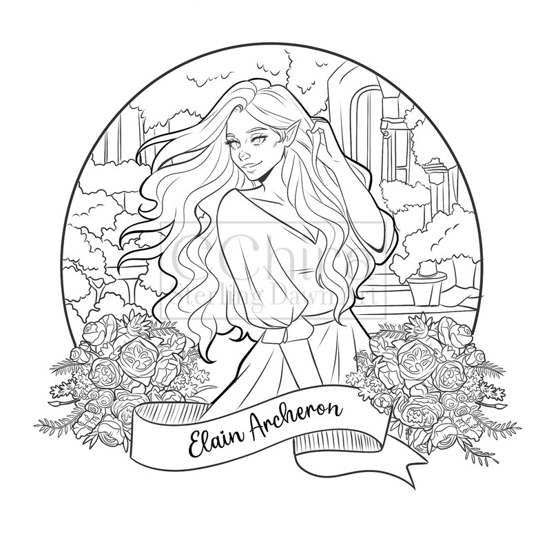 Elain Archeron Colouring Page - New - Etsy
