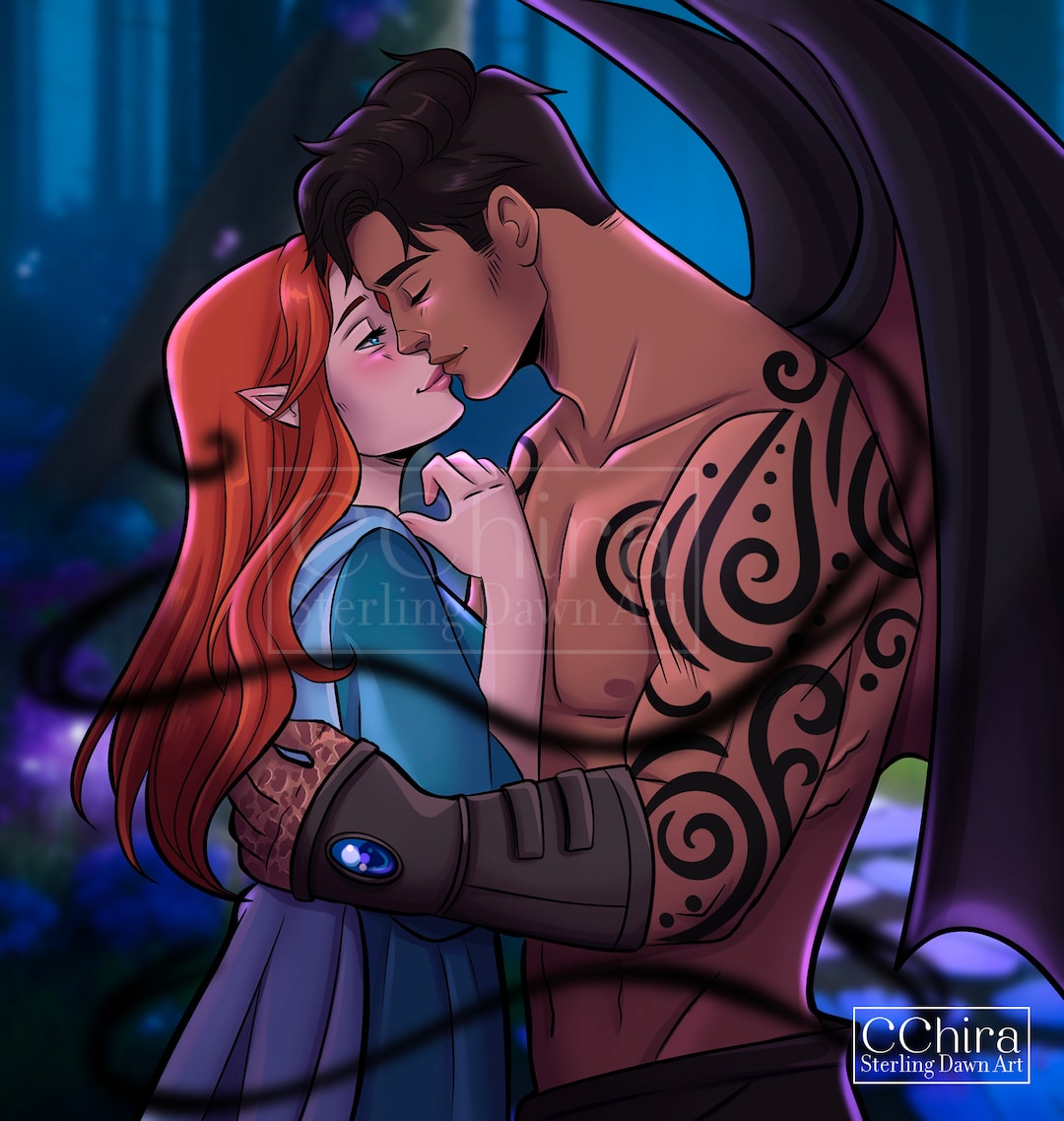 Gwyn and Azriel Art Print - Etsy