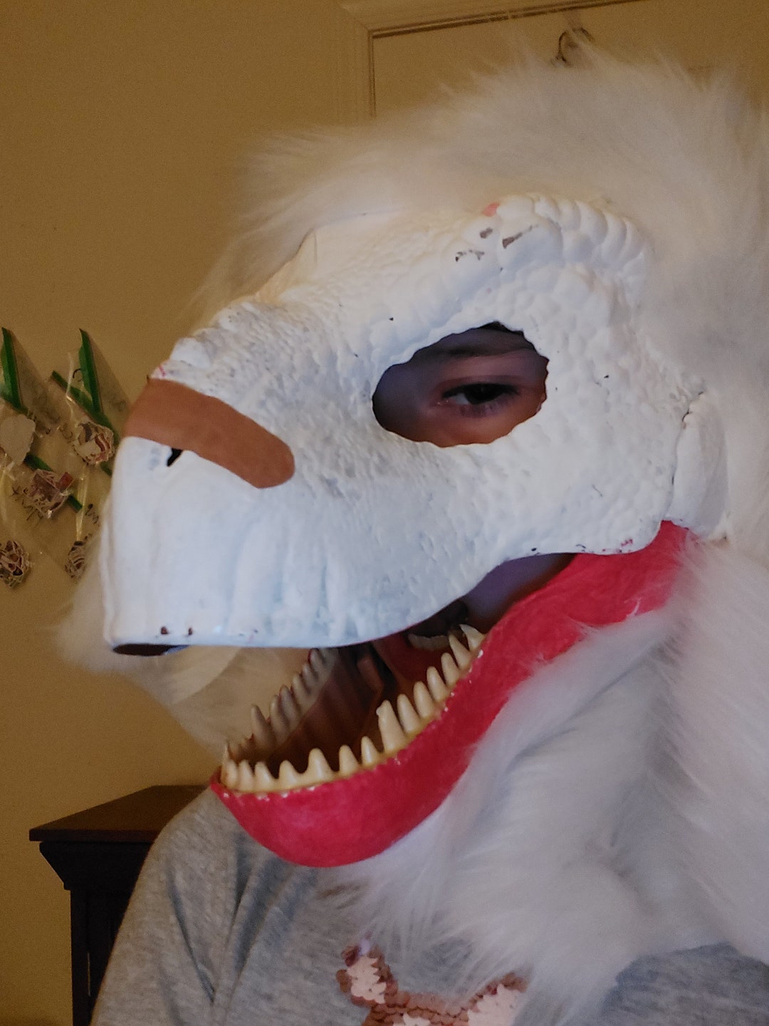 Custom Fur Dino Mask Movable Jaw - Etsy