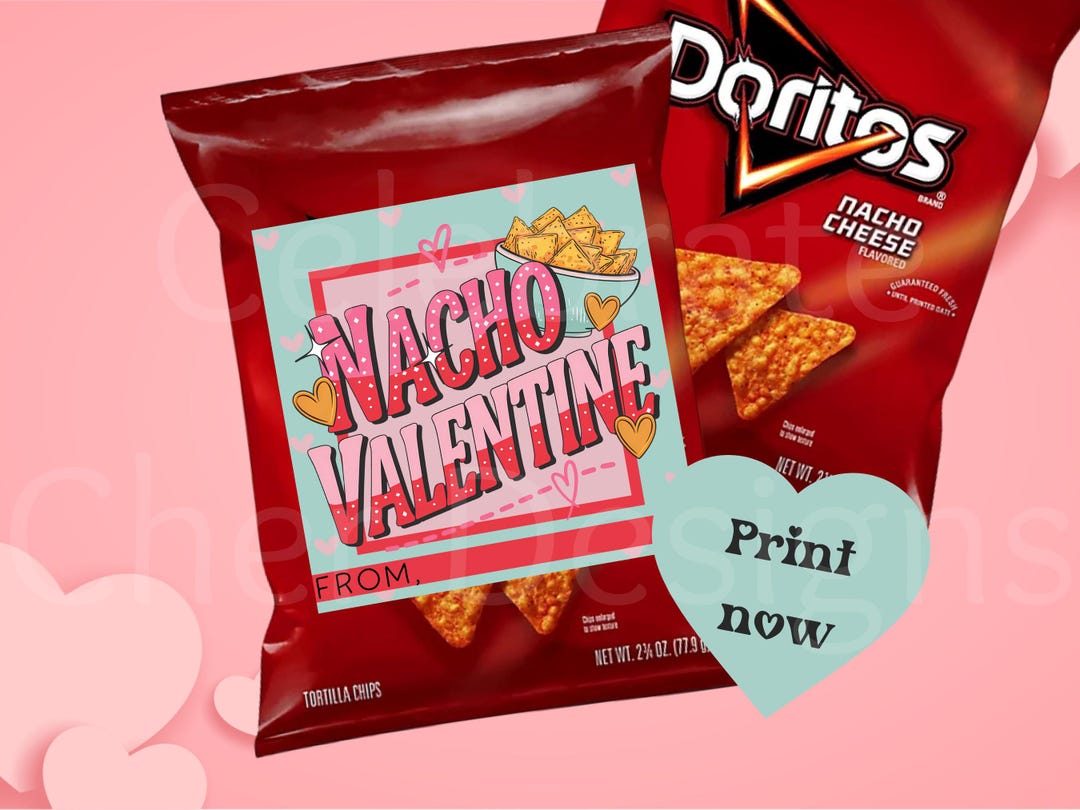 Doritos Nacho Valentine Printable School, Snack, Instant Download, Kid ...