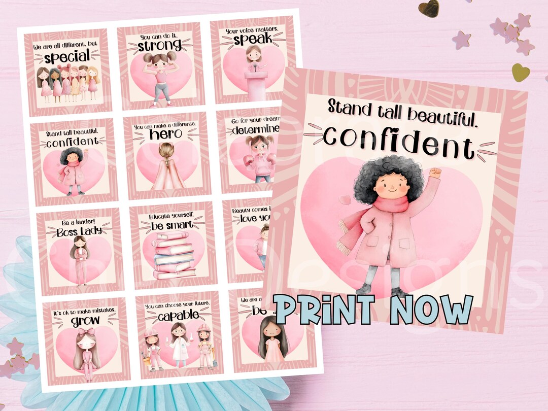 Girl Power Affirmation Cards, Printable Cards School, Instant Download ...