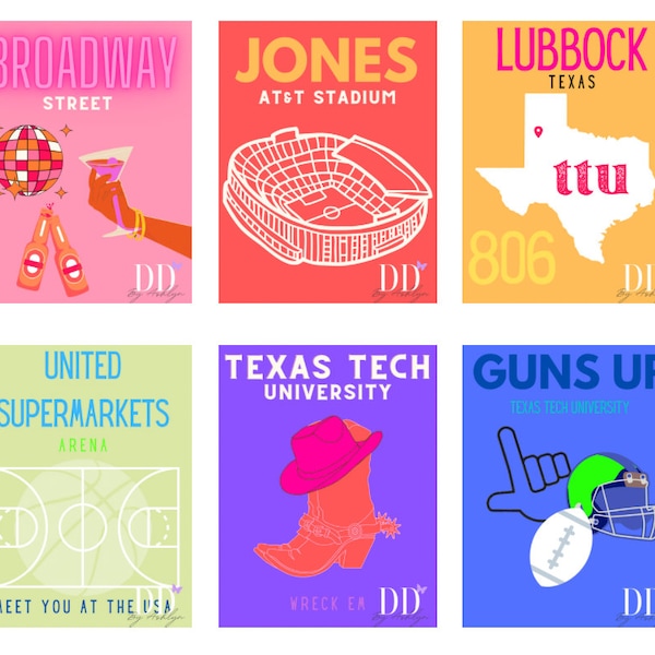 Preppy Texas Tech Wall Art - Etsy