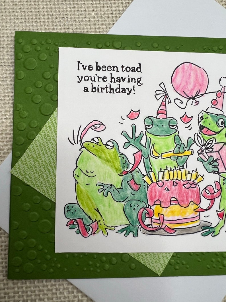 Handmade Frog Birthday Celebration Card - "hoppy Birthday" - Etsy