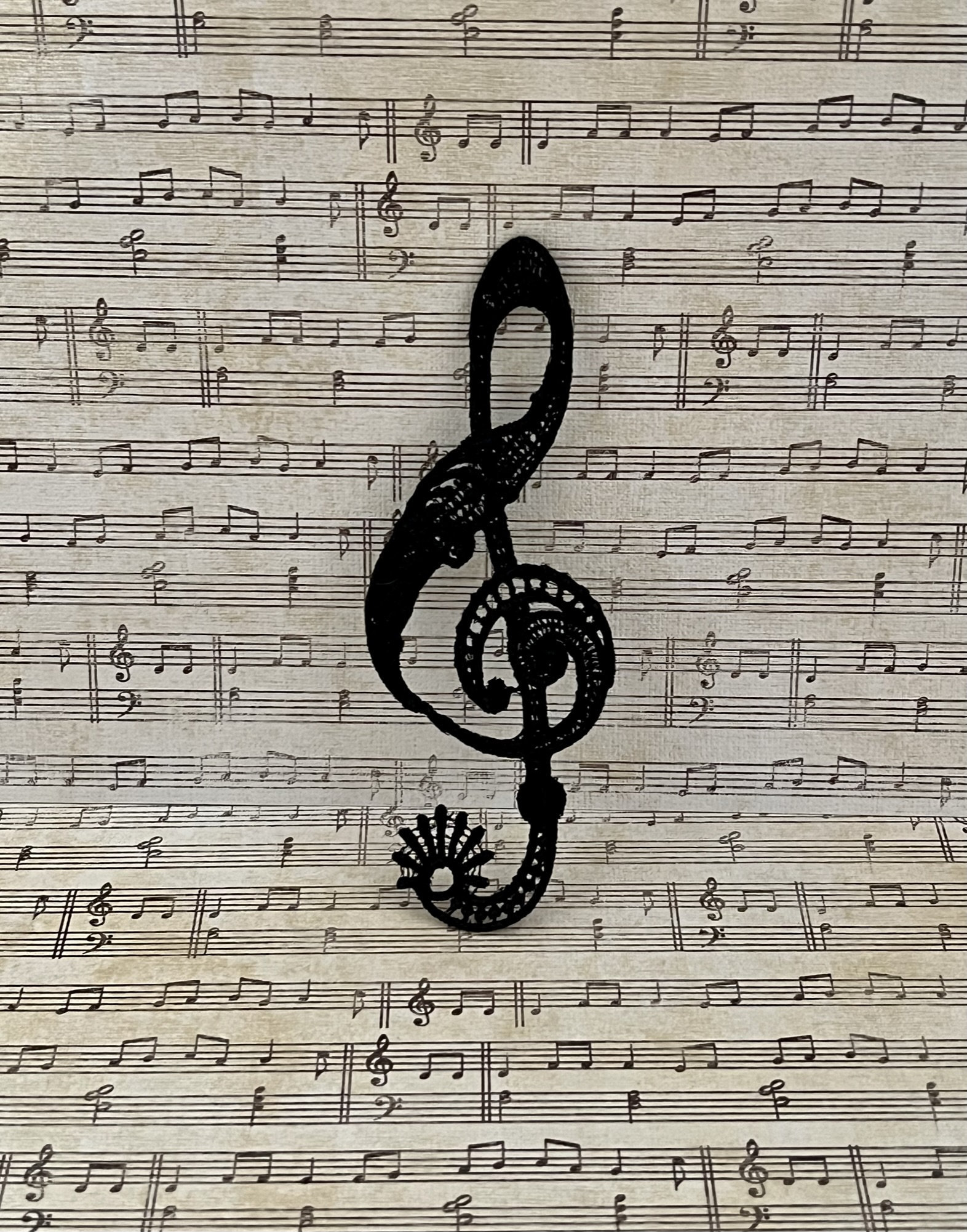 Lace Music Treble Clef Bookmark Created Entirely of Embroidery Thread ...
